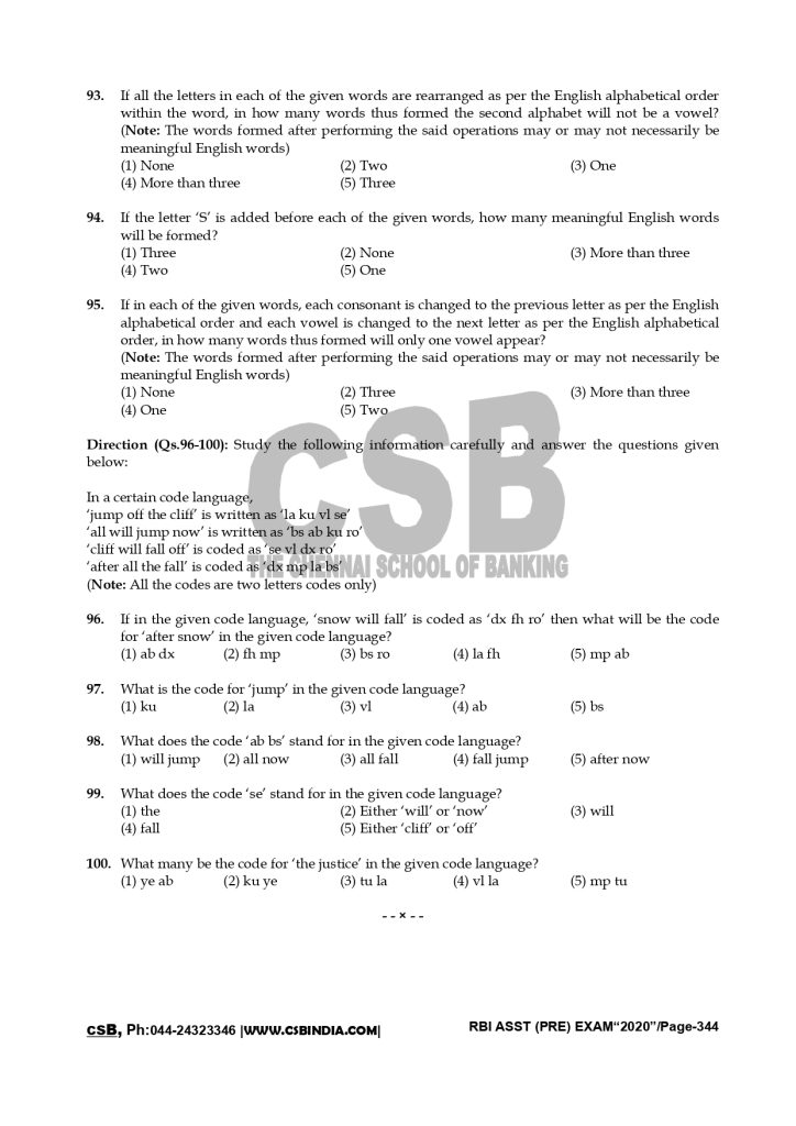 IBPS RBI ASST EXAM 2022(OFFLINE MOCK TEST SERIES) - CHENNAI SCHOOL OF ...