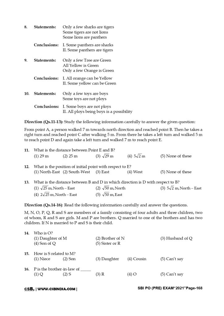 SBI PO EXAM 2022(OFFLINE MOCK TEST SERIES) - CHENNAI SCHOOL OF BANKING