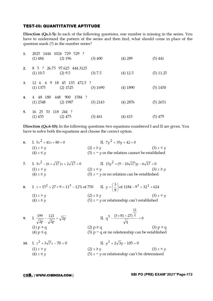 SBI PO EXAM 2022(OFFLINE MOCK TEST SERIES) - CHENNAI SCHOOL OF BANKING