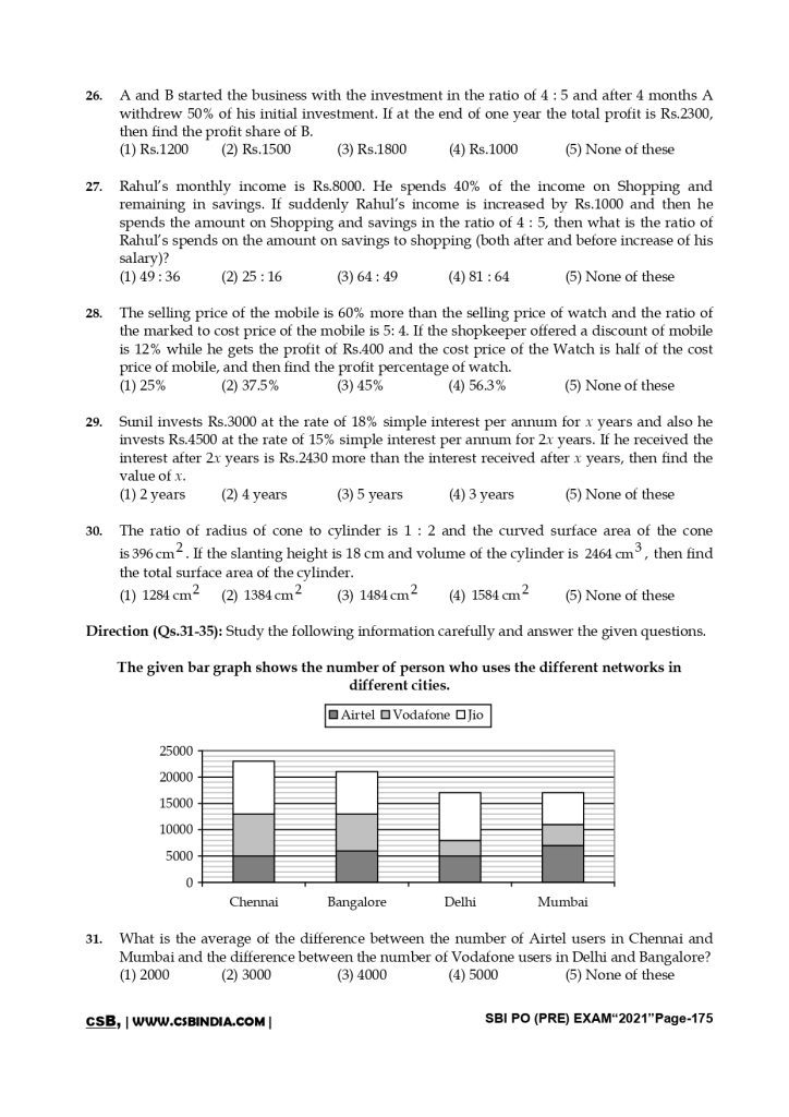 SBI PO EXAM 2022(OFFLINE MOCK TEST SERIES) - CHENNAI SCHOOL OF BANKING