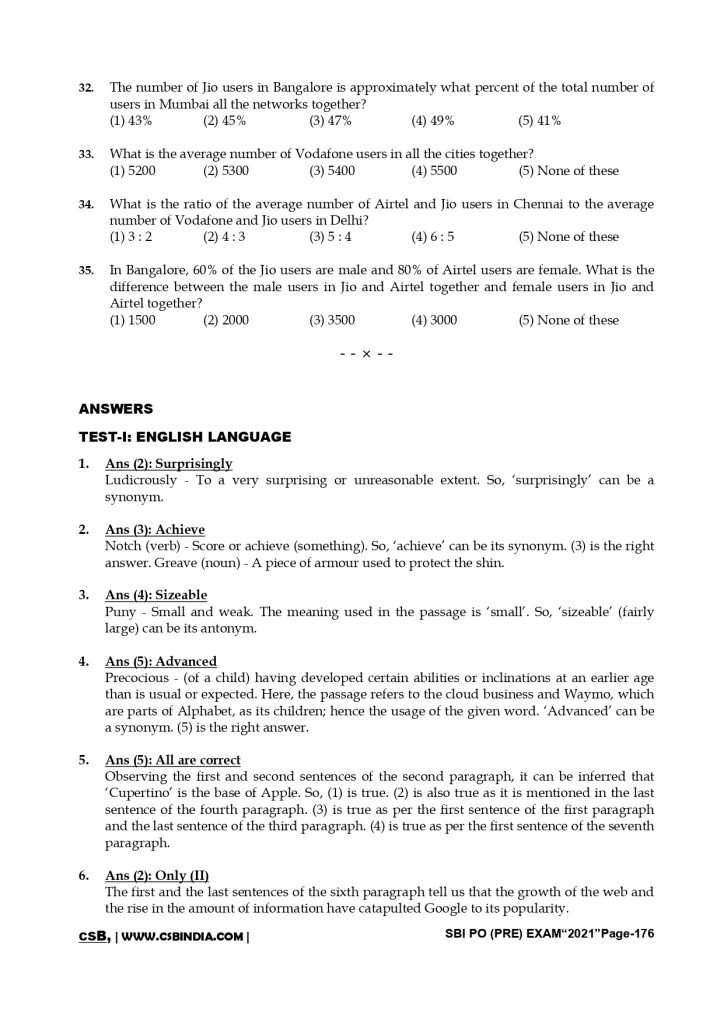 SBI PO EXAM 2022(OFFLINE MOCK TEST SERIES) - CHENNAI SCHOOL OF BANKING